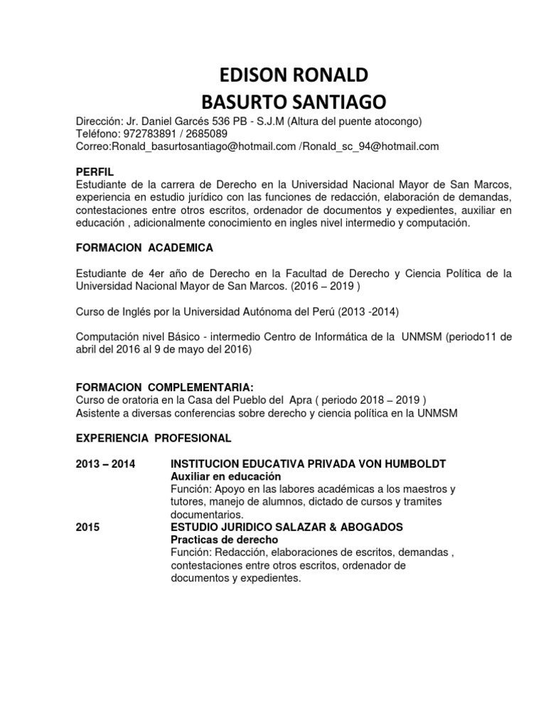 Curriculum Vitae Ronald | PDF