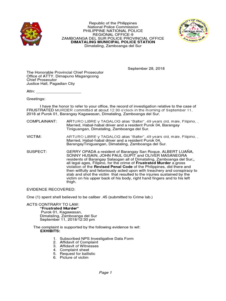 Case Referral | PDF | Murder | Crime & Violence