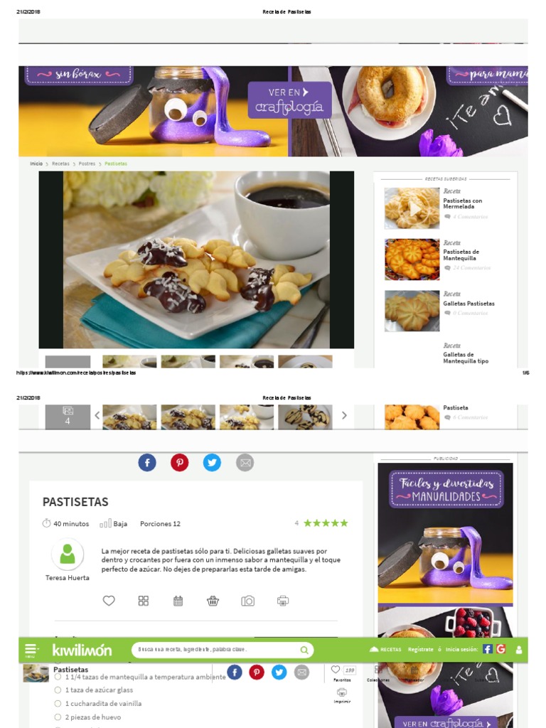 Receta de Pastisetas | PDF | Galleta | Comida y bebida