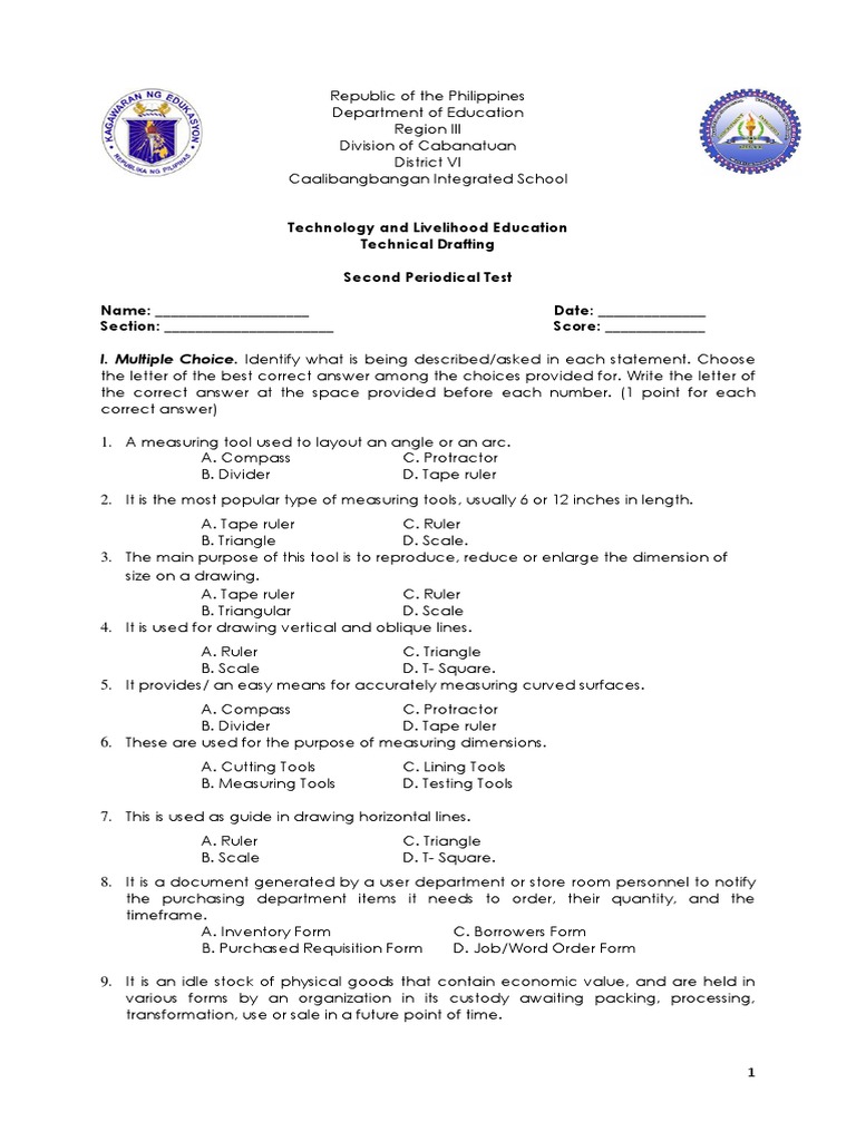 Drafting Exam | PDF | Personal Protective Equipment | Occupational ...