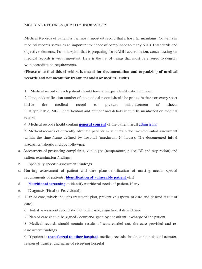 Quality Indicators | PDF | Medical Record | Surgery