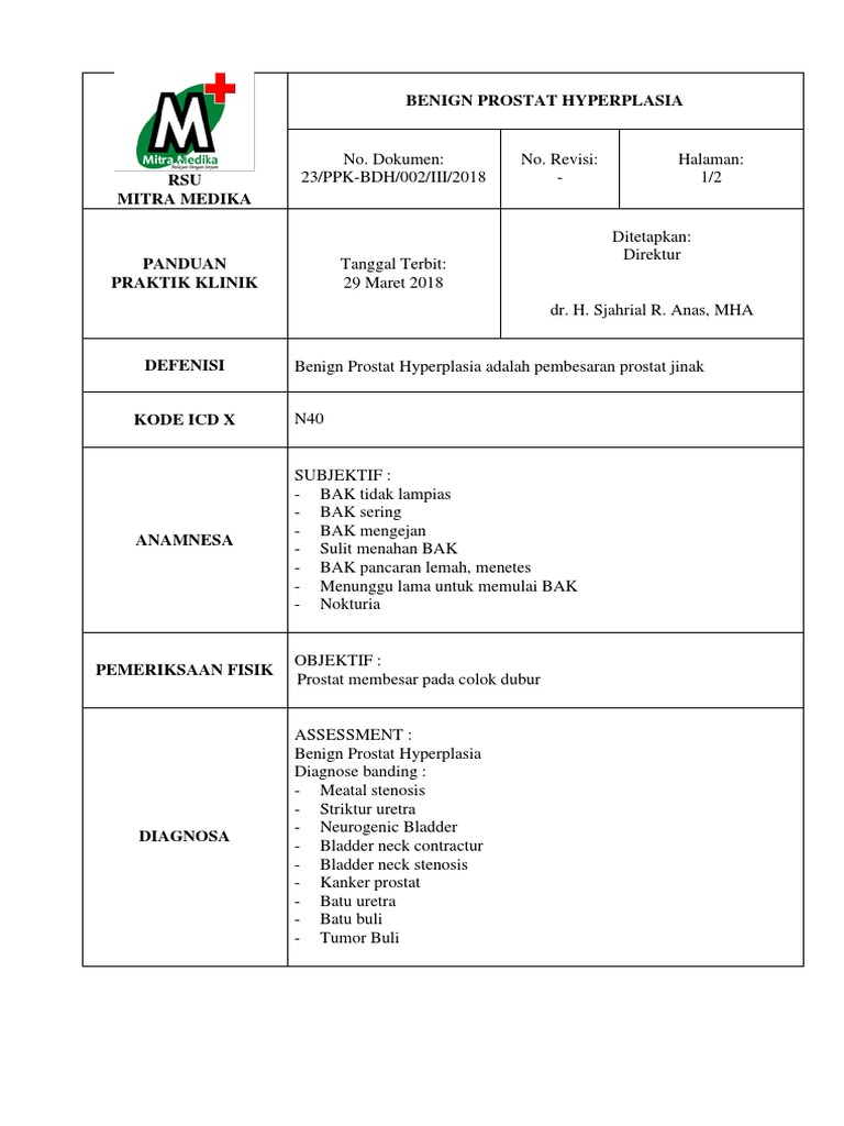 Panduan Klinik Benign Prostat | PDF