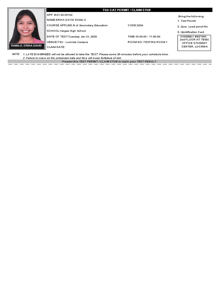 Permit Claim Stub PDF | PDF