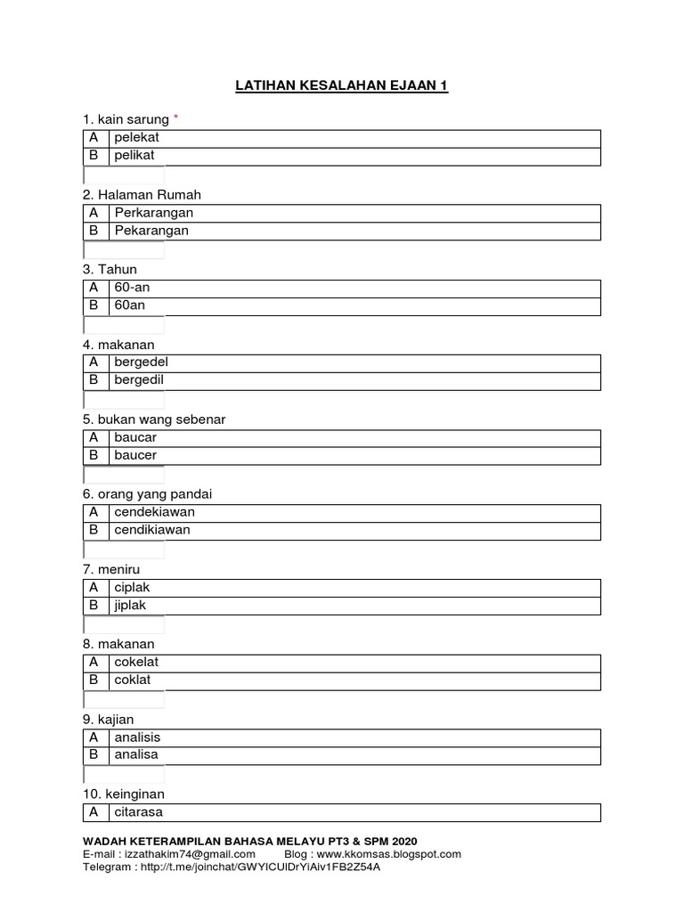 Latihan SALAH Ejaan | PDF