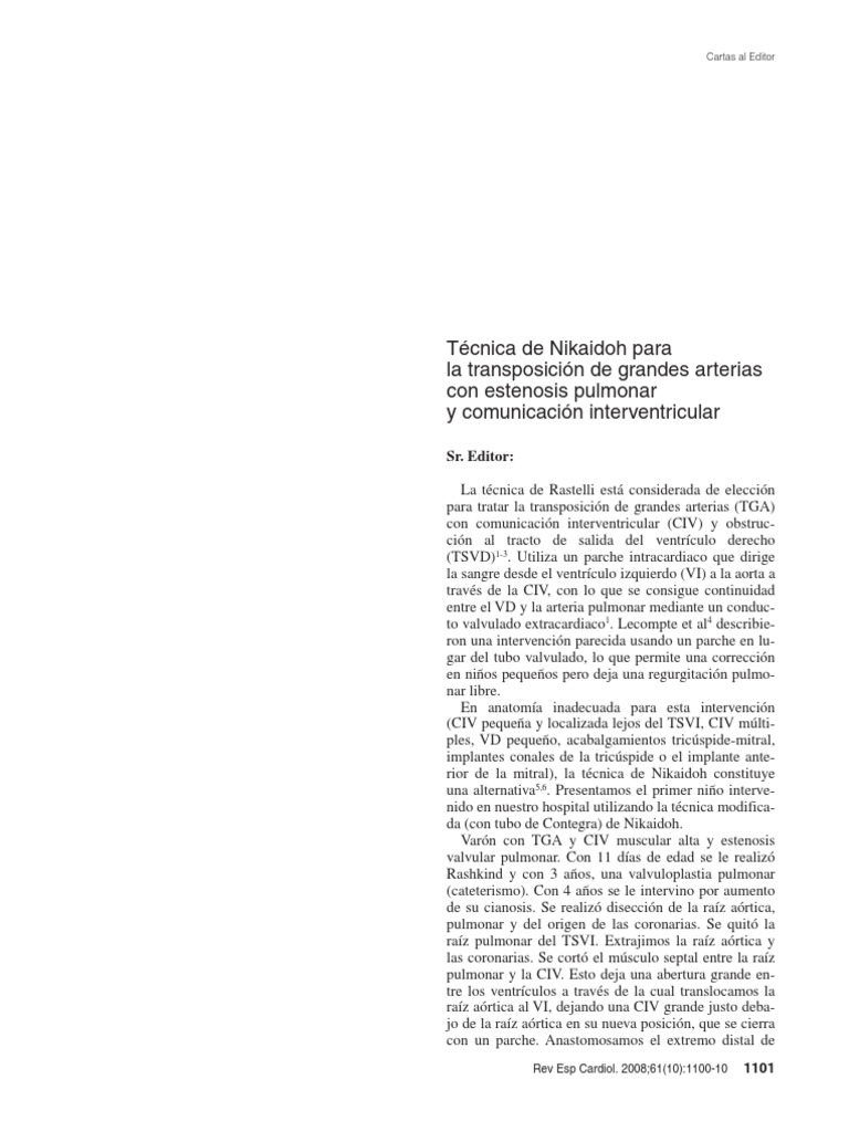 Tecnica de Nikaidoh para TGA y EP | PDF | Cardiología | Corazón