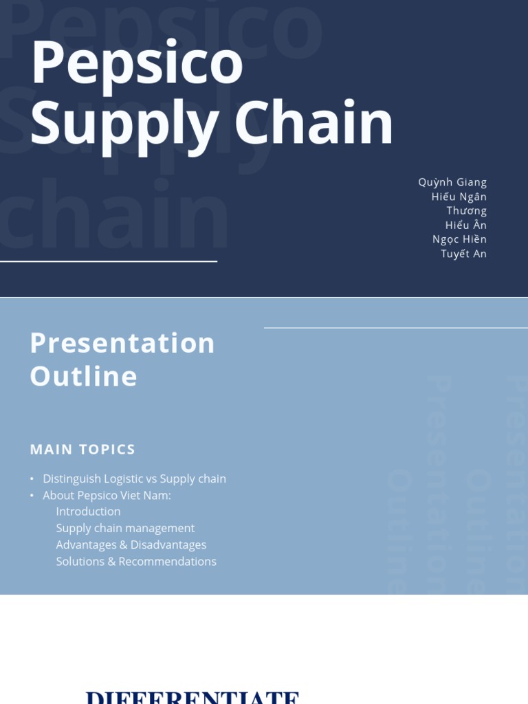 Pepsico Supply Chain | PDF | Logistics | Supply Chain Management