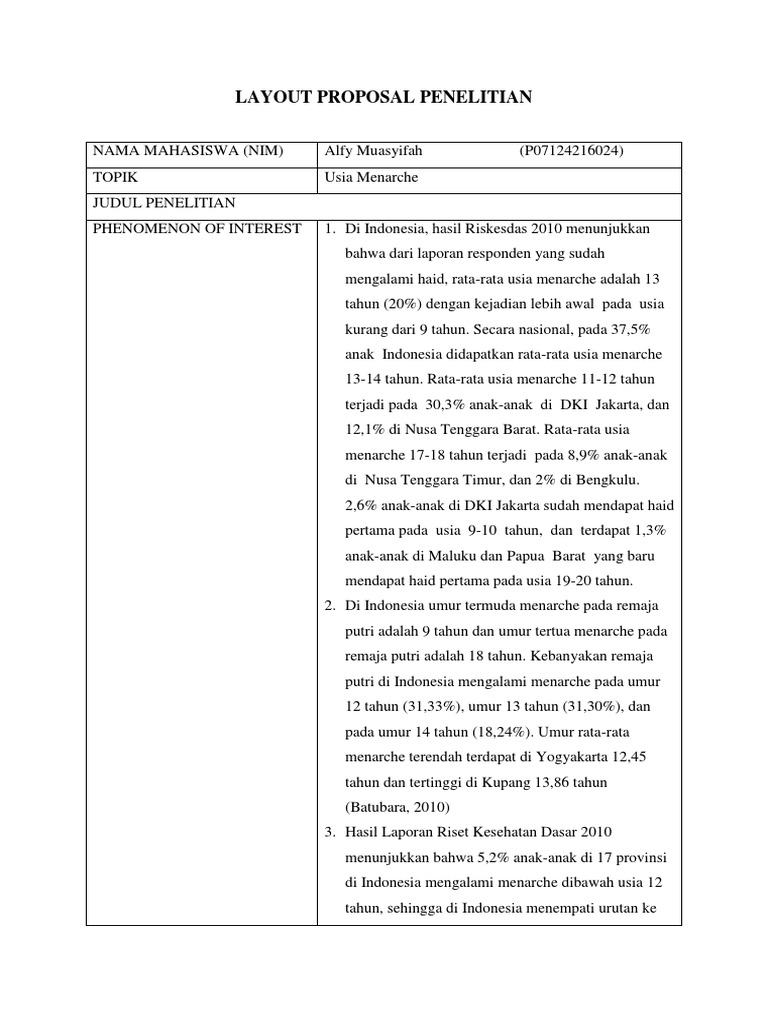 Layout Proposal Penelitian | PDF