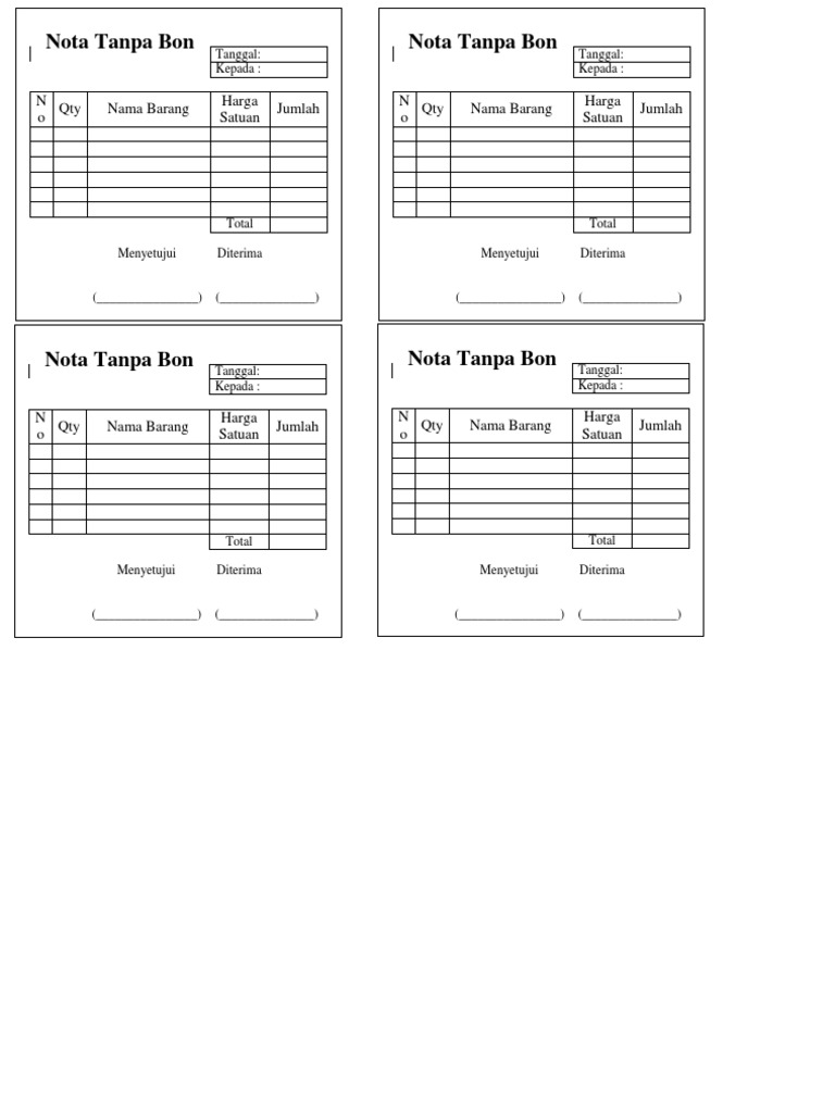 Nota Tanpa Bon | PDF