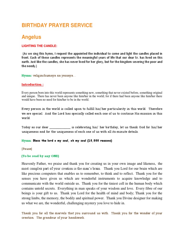 Birthday | PDF | Prayer | God