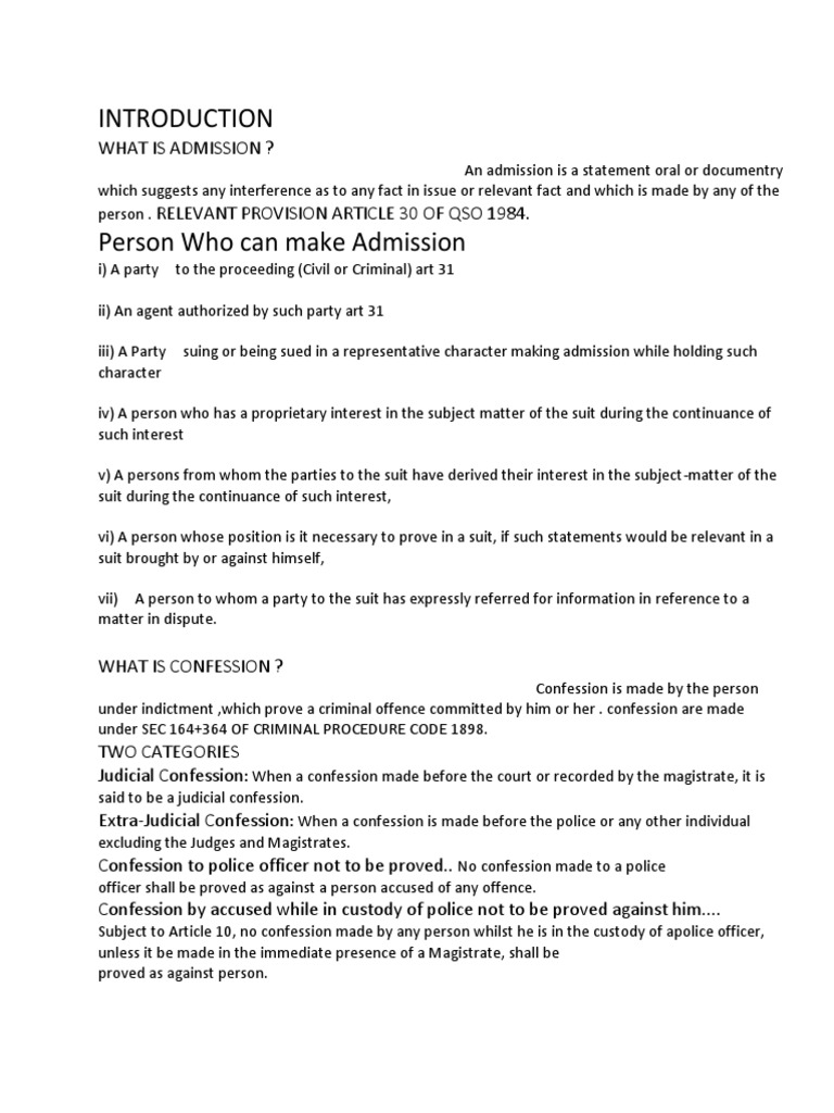 Confession and Admission | PDF | Confession (Law) | Magistrate