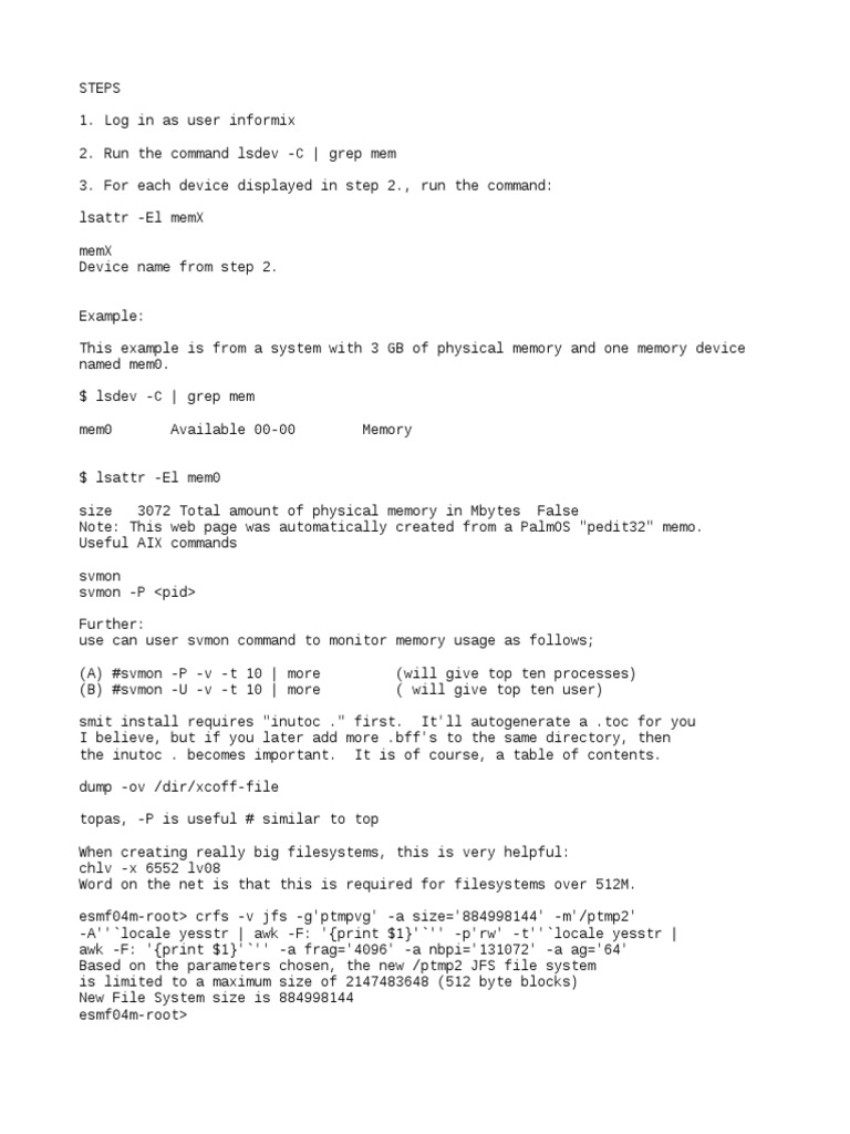 Aix Commands Pdf Utility Software Computer Data