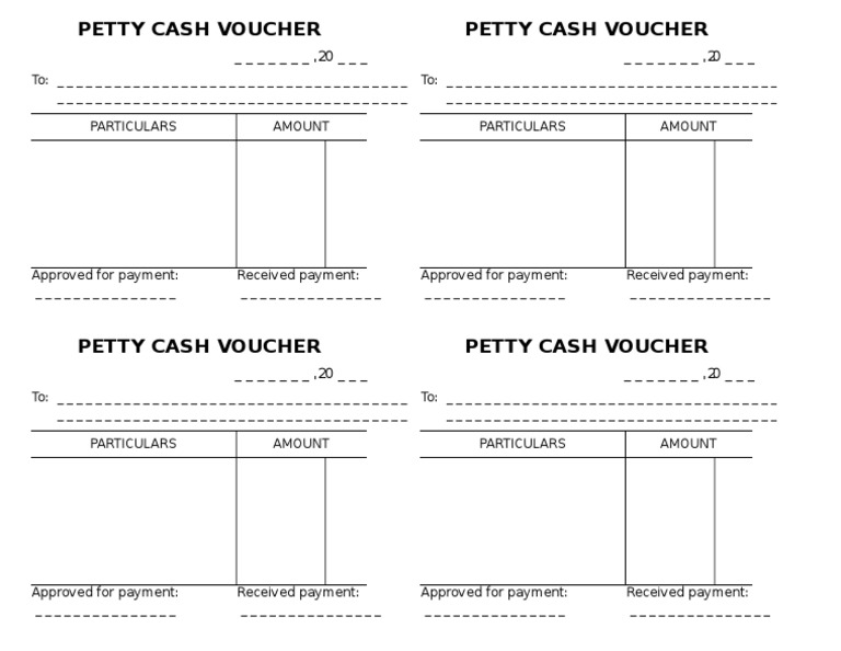 Petty Cash Voucher Template | PDF