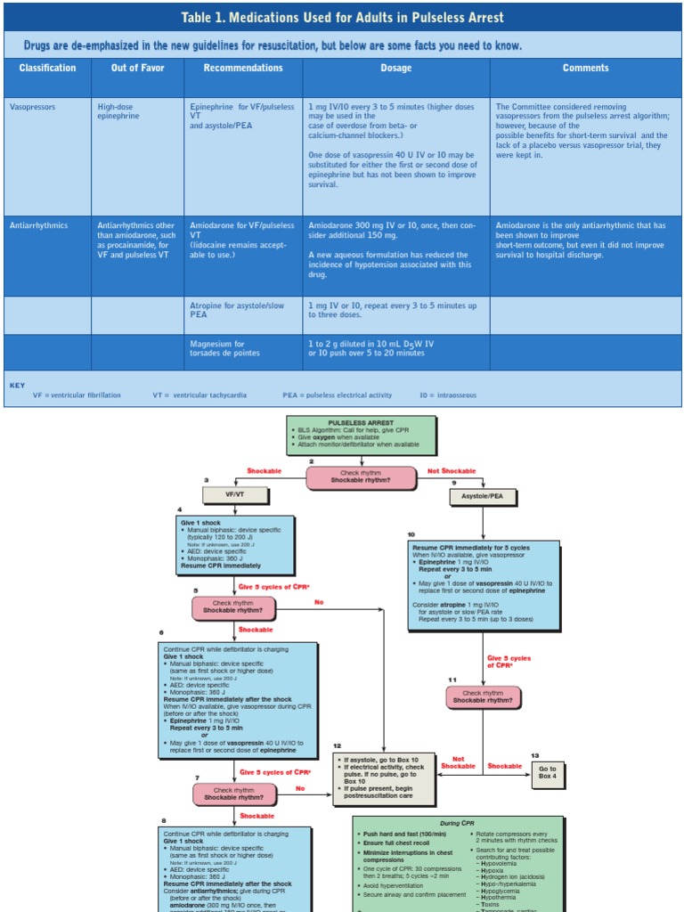 ACLS Chart | PDF | Cardiopulmonary Resuscitation | Cardiovascular ...