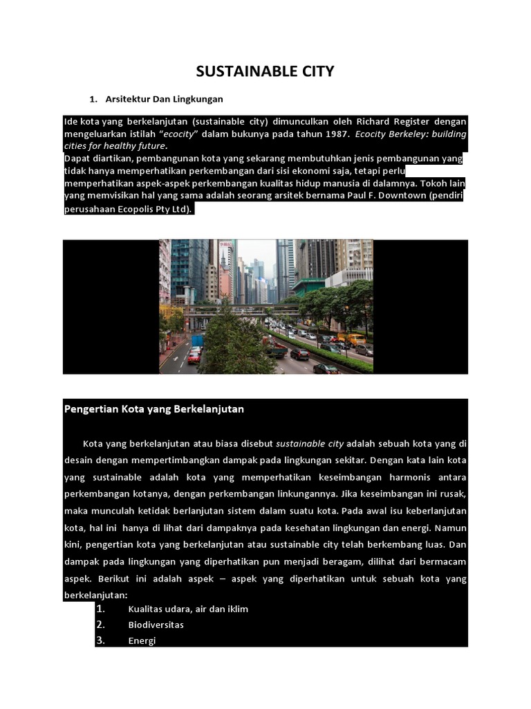 Sustainable City | PDF