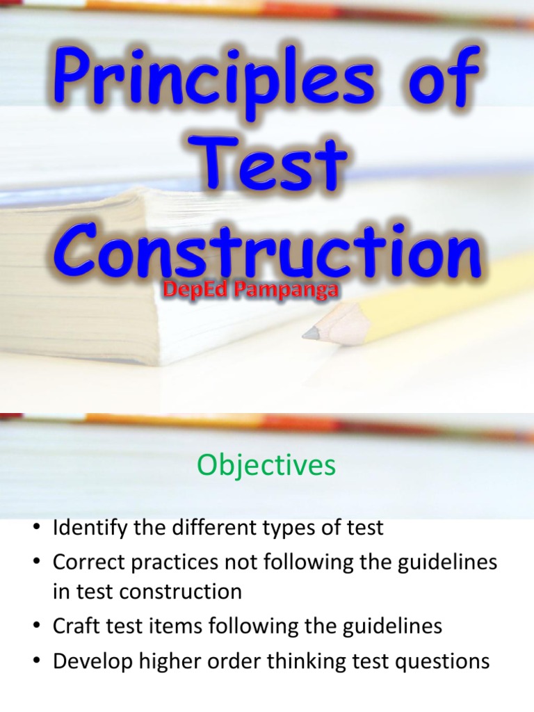 Test Construction Principles and Practices | PDF | Question | Test ...