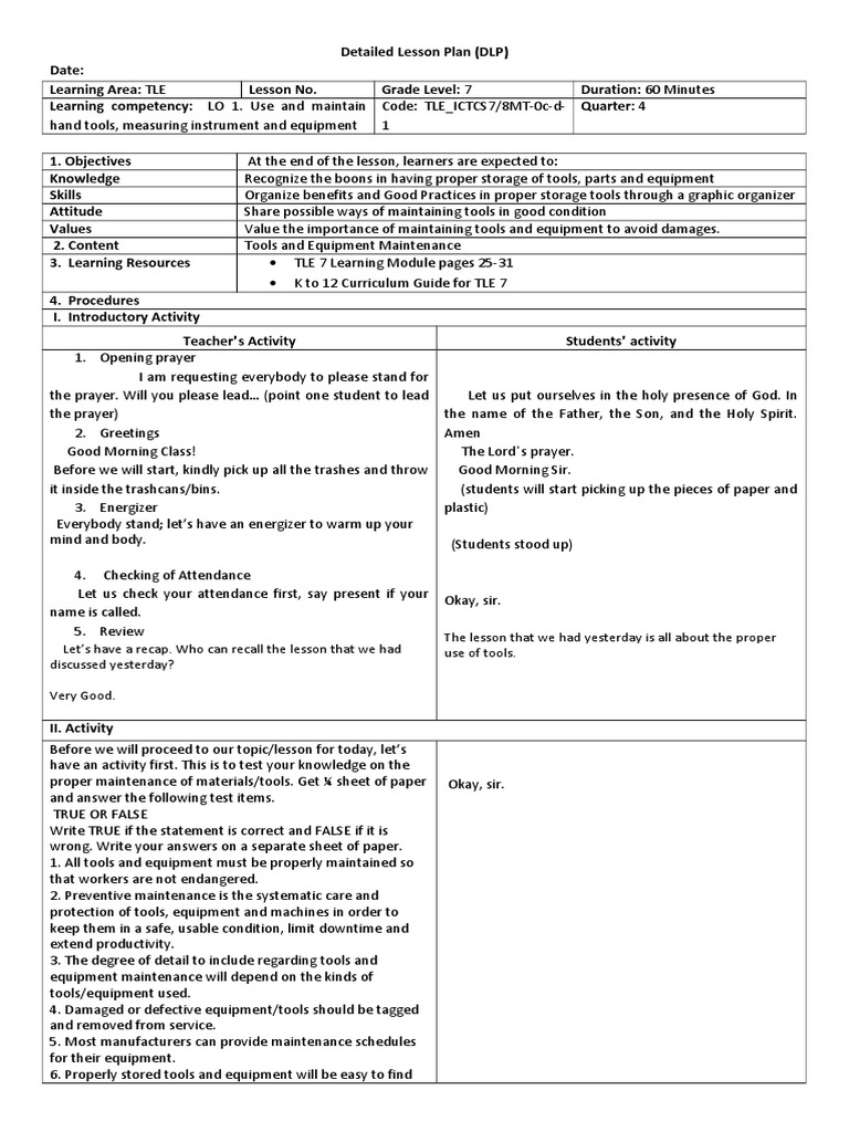 DLP Tle Ict 7 | PDF | Learning | Cognition