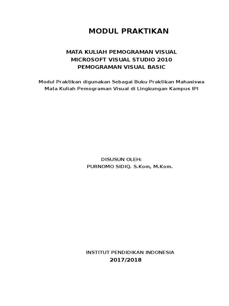 Modul Praktek Visual Studio | PDF | Seni | Komputer