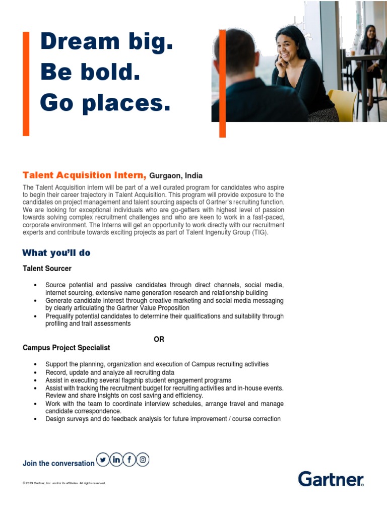 Gartner Campus JD - HR - TA - Internship | PDF | Recruitment | Employment