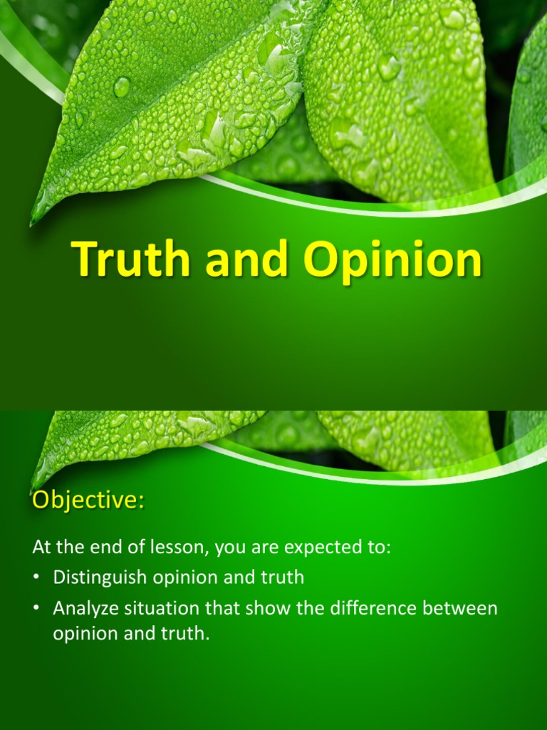Truth and Opinion | PDF | Argument | Fallacy