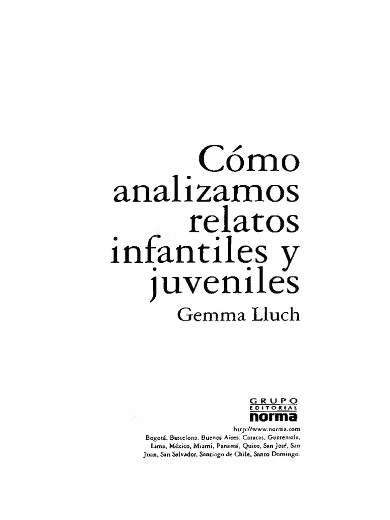 Lluch Gemma - Como Analizamos Relatos Infantiles | PDF | Literatura infantil | Publicación