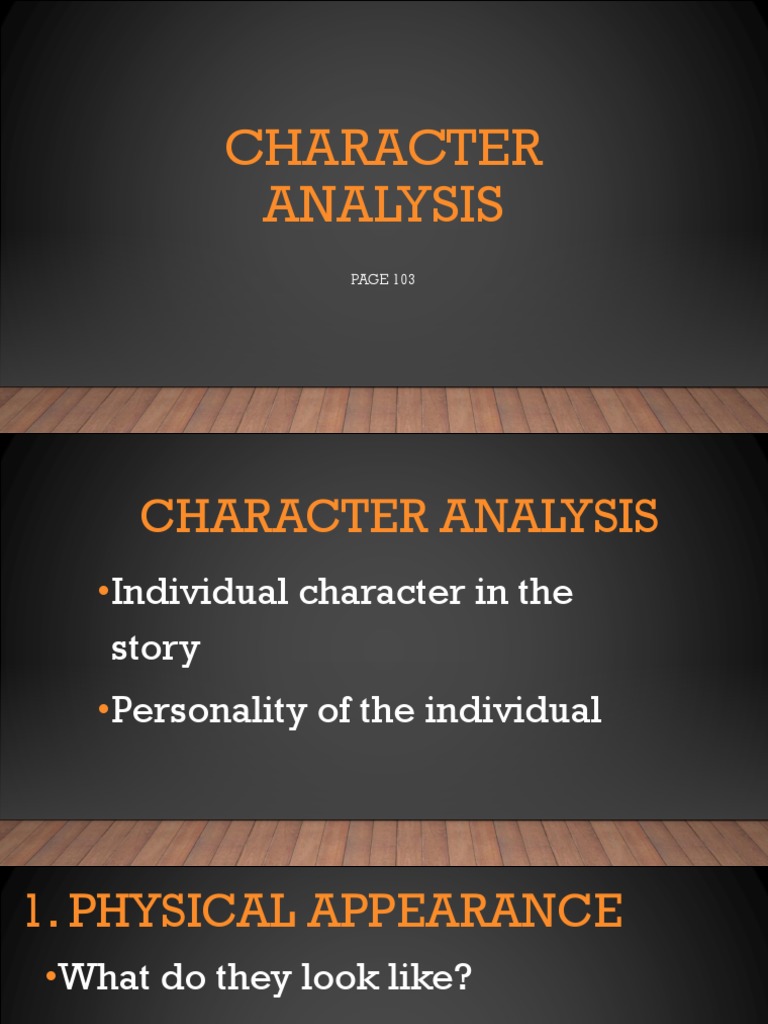 Lesson 1 Character Analysis | PDF