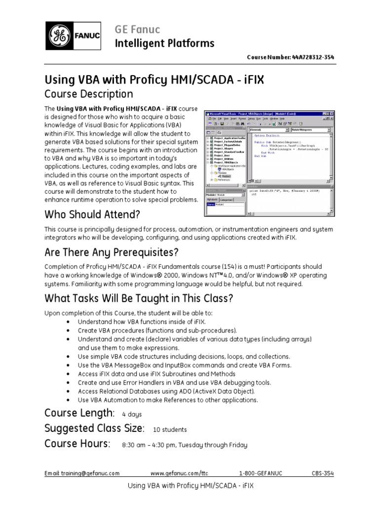 Dokumen - Tips - 354 Using Vba With Proficy Hmi Scada Ifix PDF | PDF | Visual Basic For ...