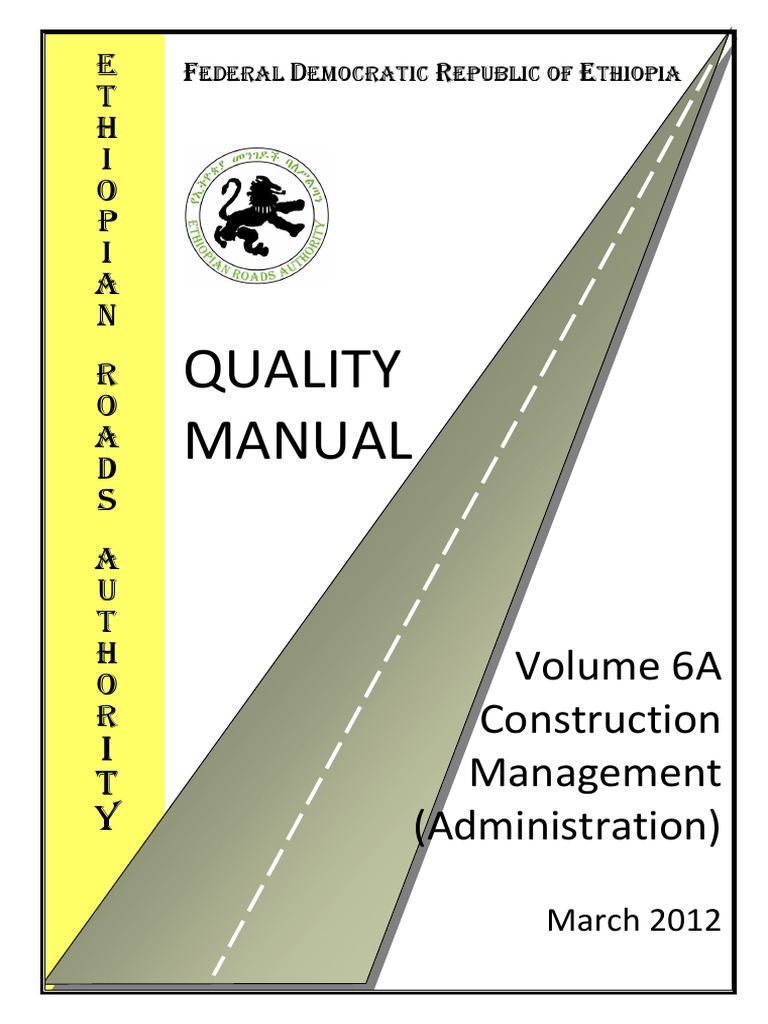 Quality Manual Vol 6A Construction Management - Administrat | PDF ...