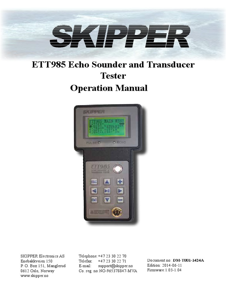 Pages From DM-T001-1424A ETT985 Echo Sounder and Transducer Tester | PDF