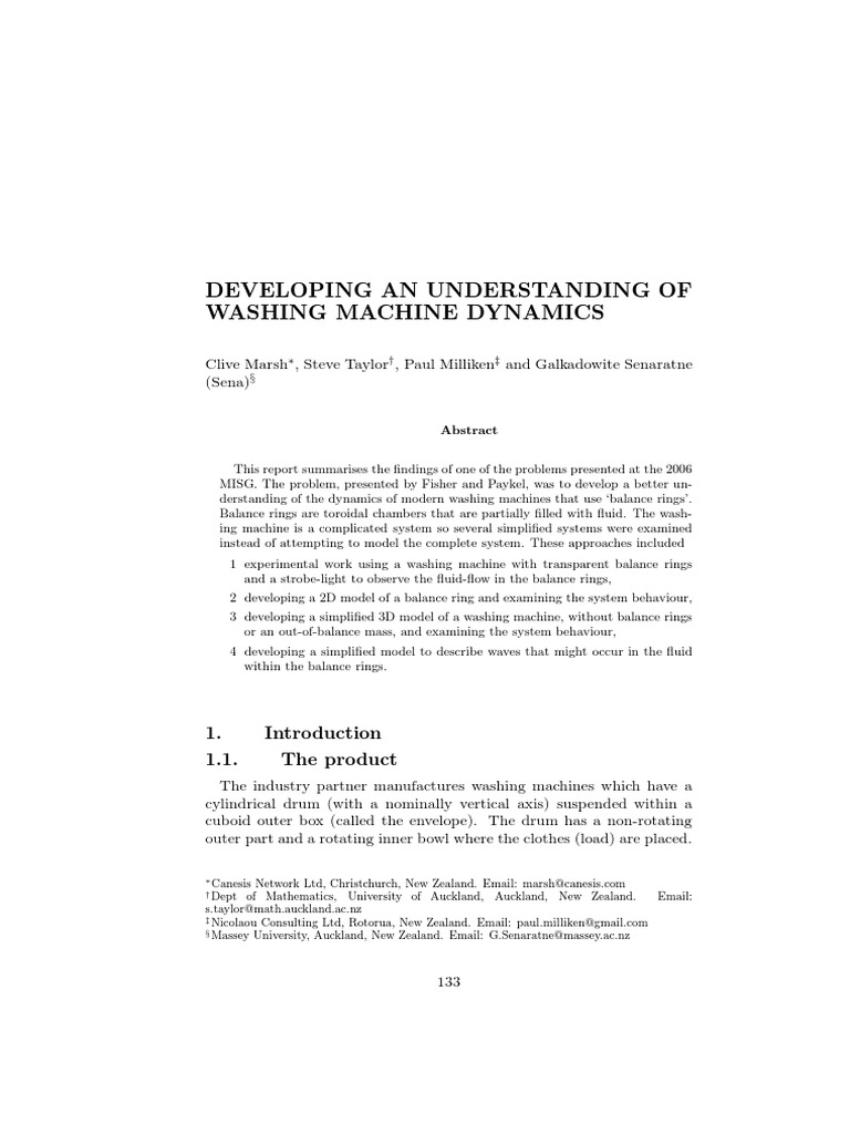 Understanding Washing Machine Dynamics | PDF | Rotation Around A Fixed ...