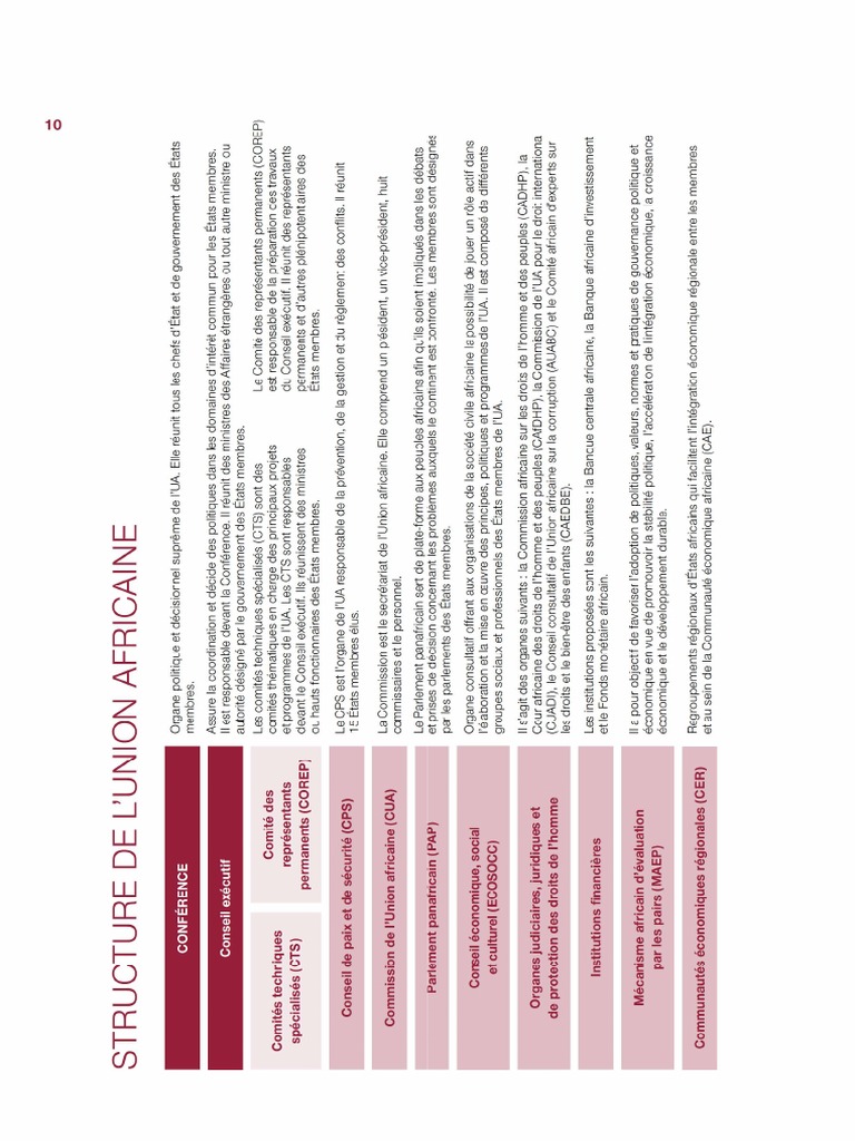 Structure de L'union Africaine | PDF