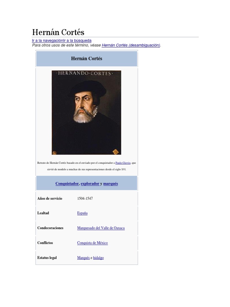Biografia Hernan Cortes | PDF | Hernán Cortés | Nueva españa