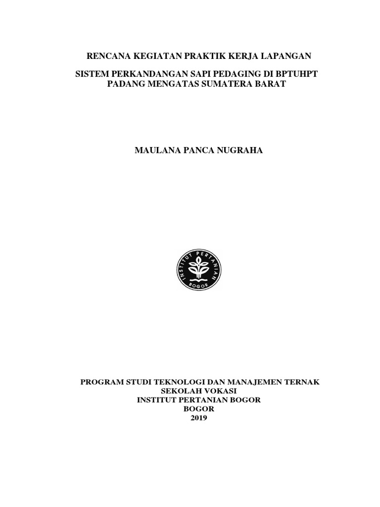 Proposal PKL 2 Panca | PDF