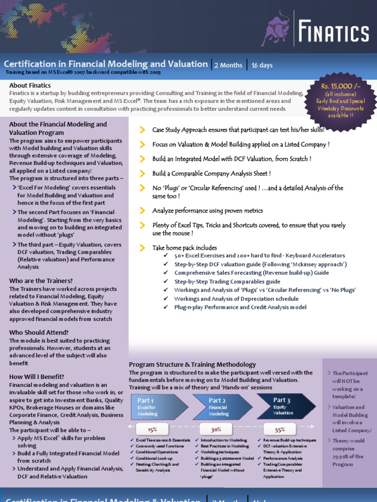 Financial Modeling & Equity Valuation - Finatics | PDF | Financial ...