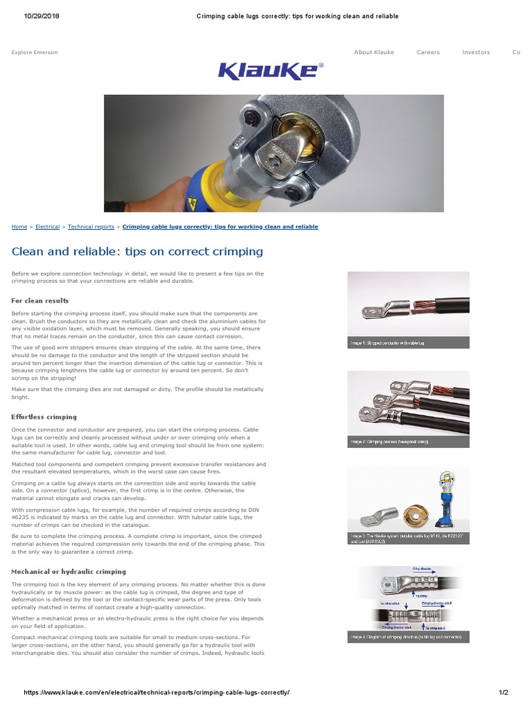 Crimping Cable Lugs Correctly - Tips For Working Clean and Reliable ...