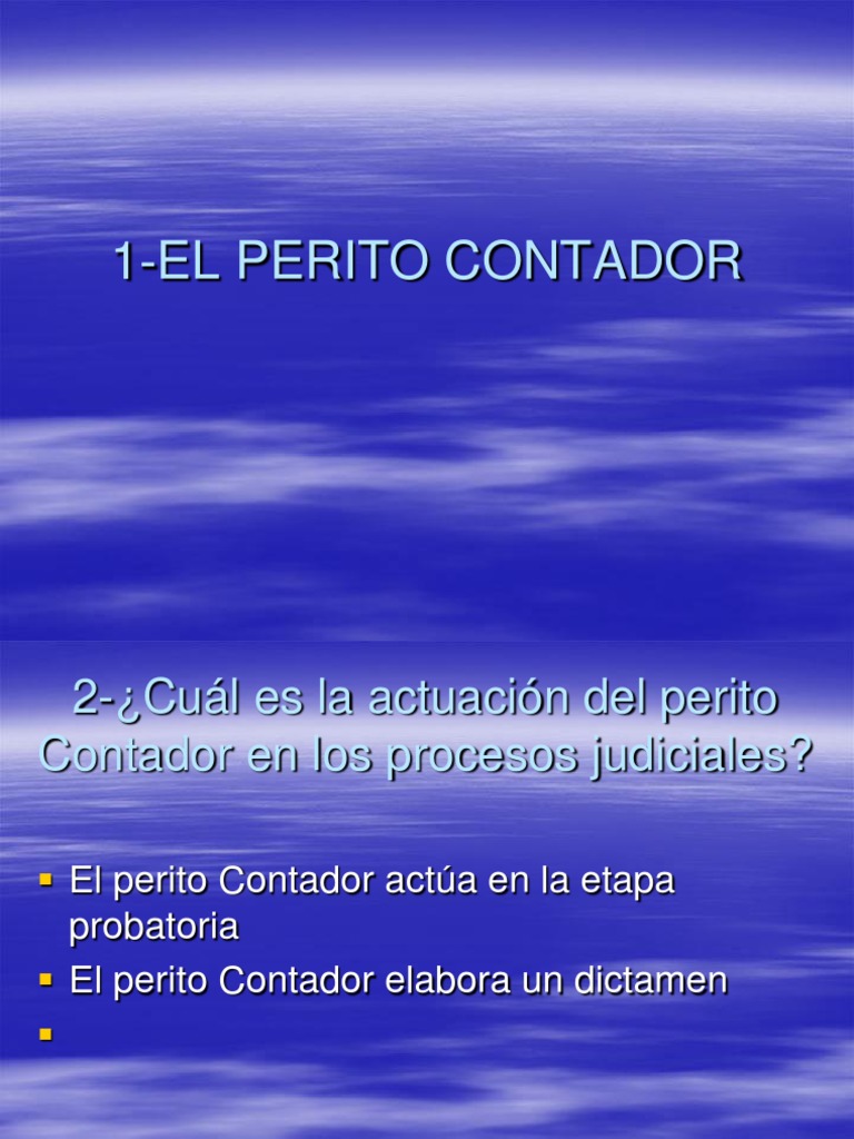 1-El Perito Contador | PDF | Evidencia (ley) | Testigo experto