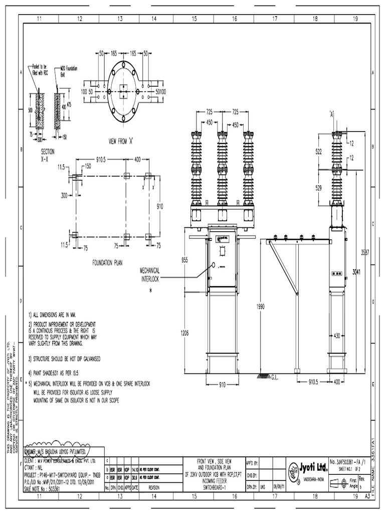 Jyothi Make 33KV CB Drawing PDF | PDF