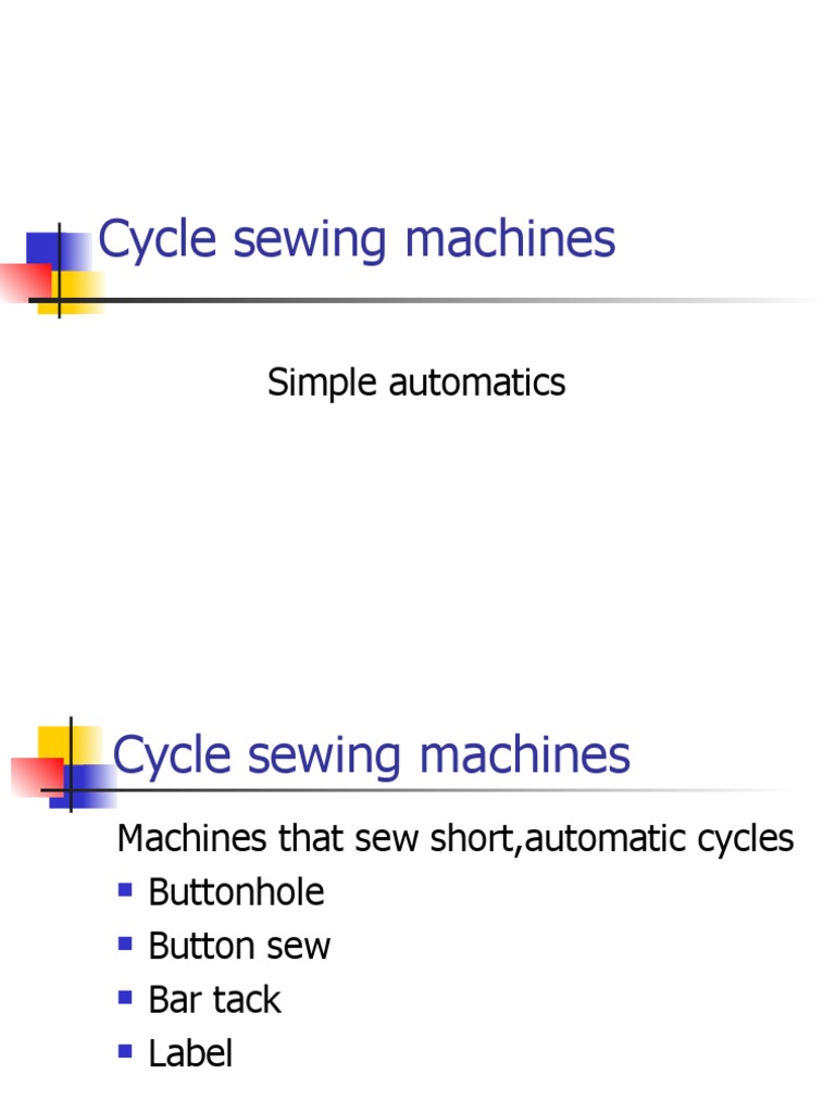 Cycle Sewing Machines: Simple Automatics | PDF | Sewing Machine | Sewing