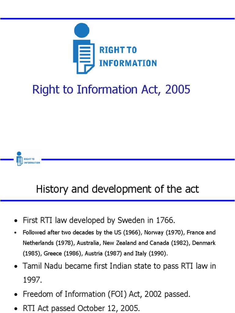 RTI Act Overview | PDF | Freedom Of Information Laws By Country | Government