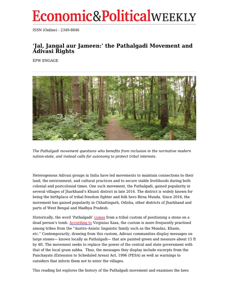 Jal, Jangal Aur Jameen - ' The Pathalgadi Movement and Adivasi Rights ...
