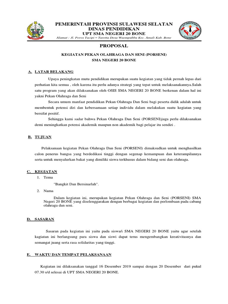 Proposal Porseni 2019 | PDF