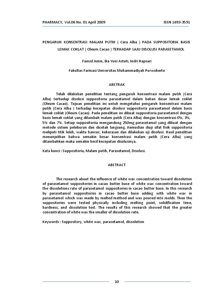 Formulasi Sediaan Suppo PCT A 12345 | PDF