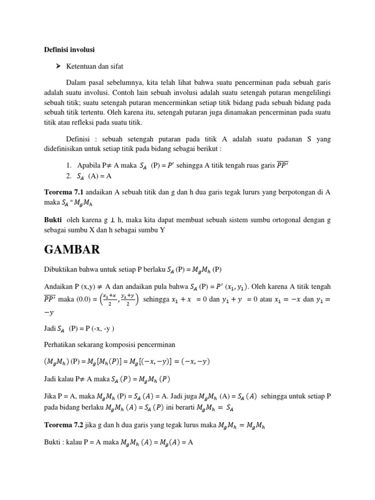 Definisi Involusi | PDF