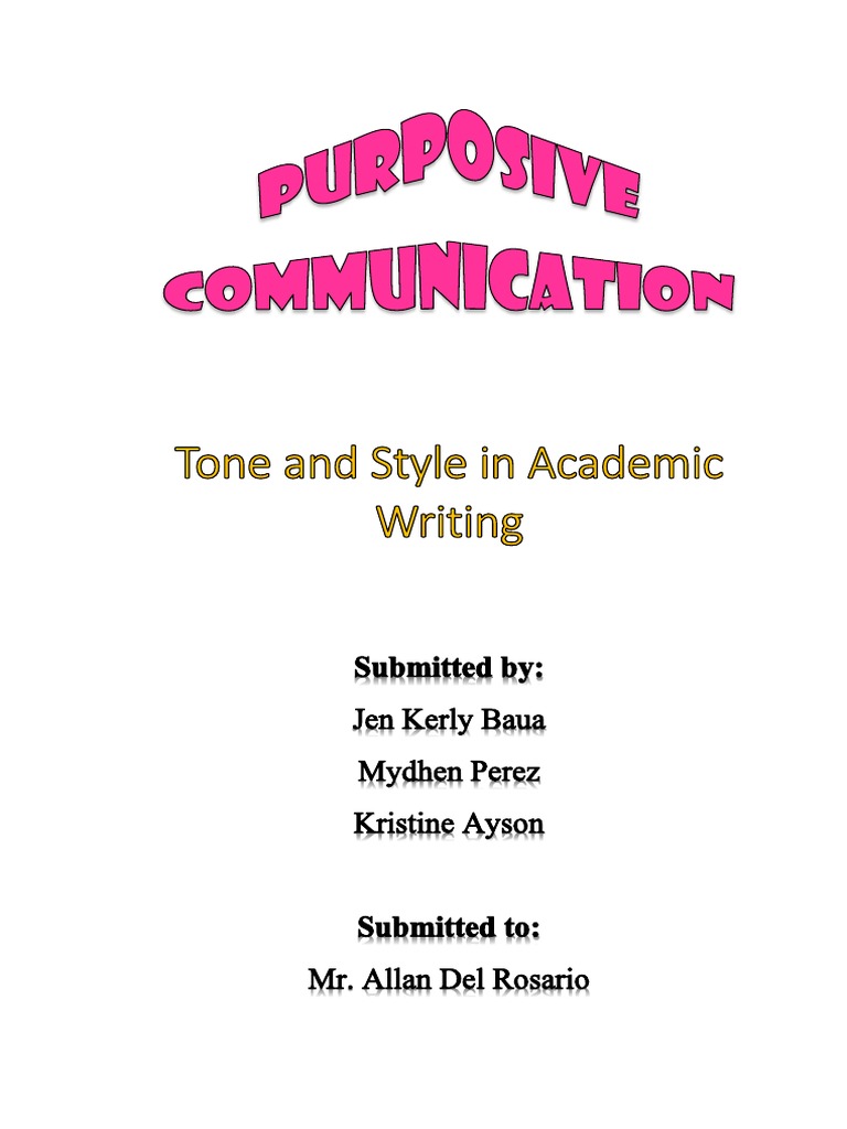 Tone and Style in Academic Writing | PDF | Citation | Apa Style