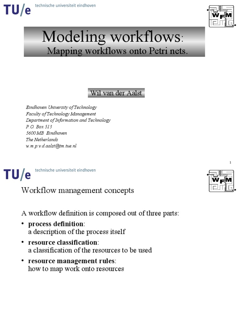 Modeling Workflows: Mapping Workflows Onto Petri Nets | PDF