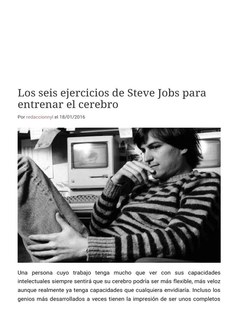 Los Seis Ejercicios de Steve Jobs para Entrenar El Cerebro - Nalgas y ...