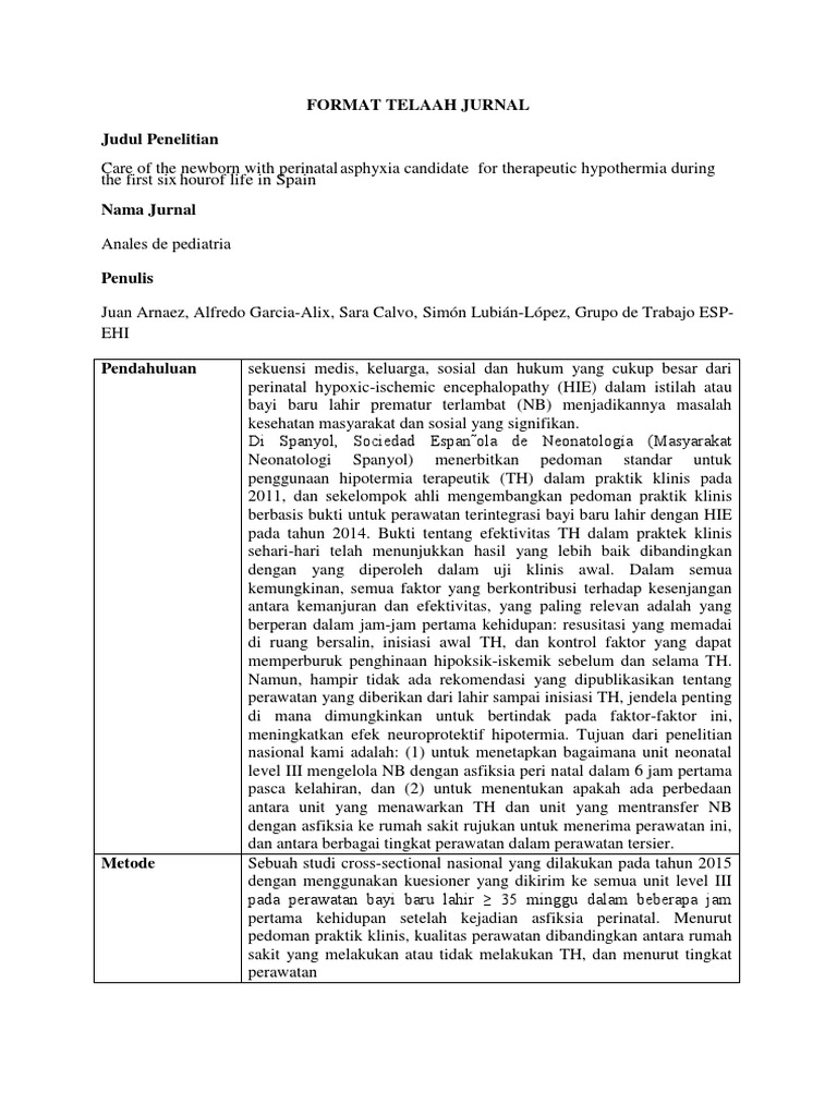 Format Telaah Jurnal | PDF