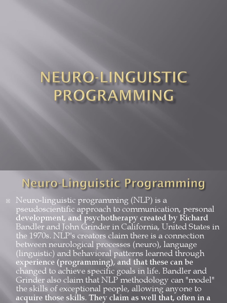 Neuro Linguistic Programming | PDF | Quantum Computing | Neuro ...