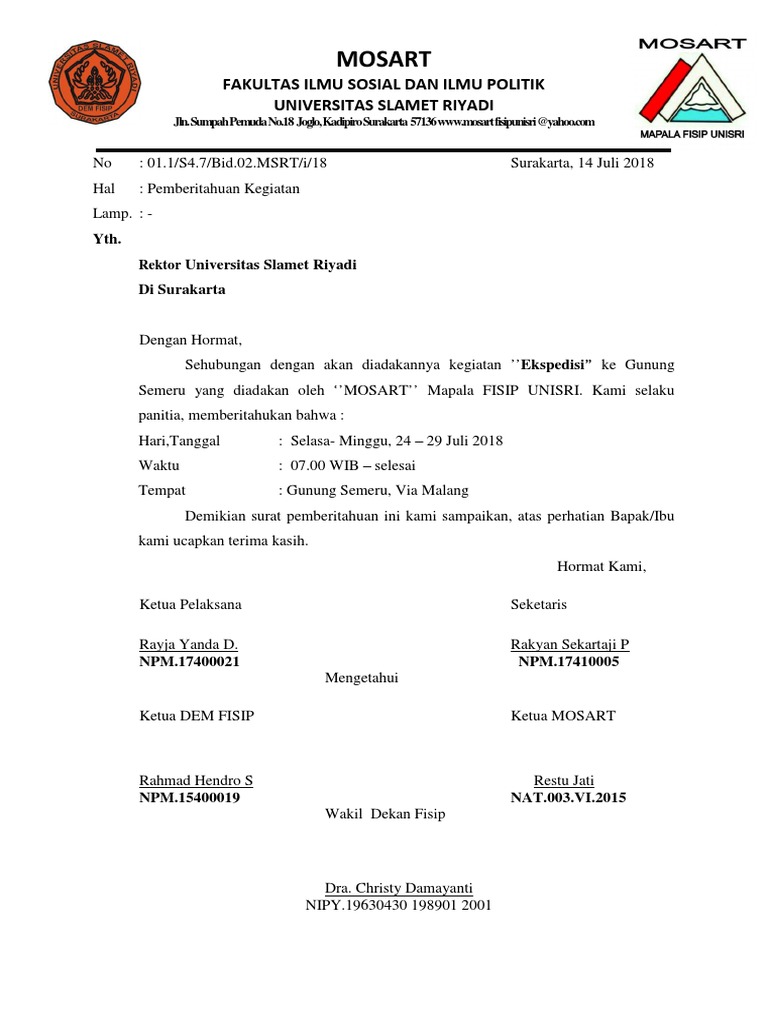 Surat Ekspedisi | PDF