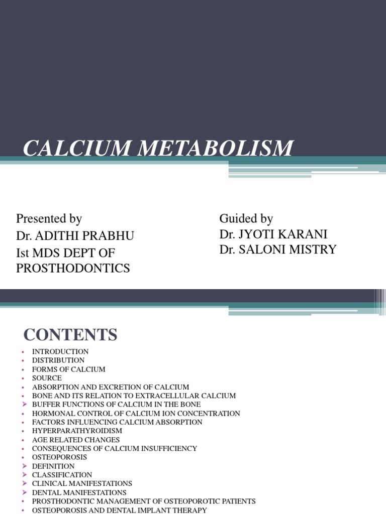 CALCIUM METABOLISM Final | PDF | Osteoporosis | Bone