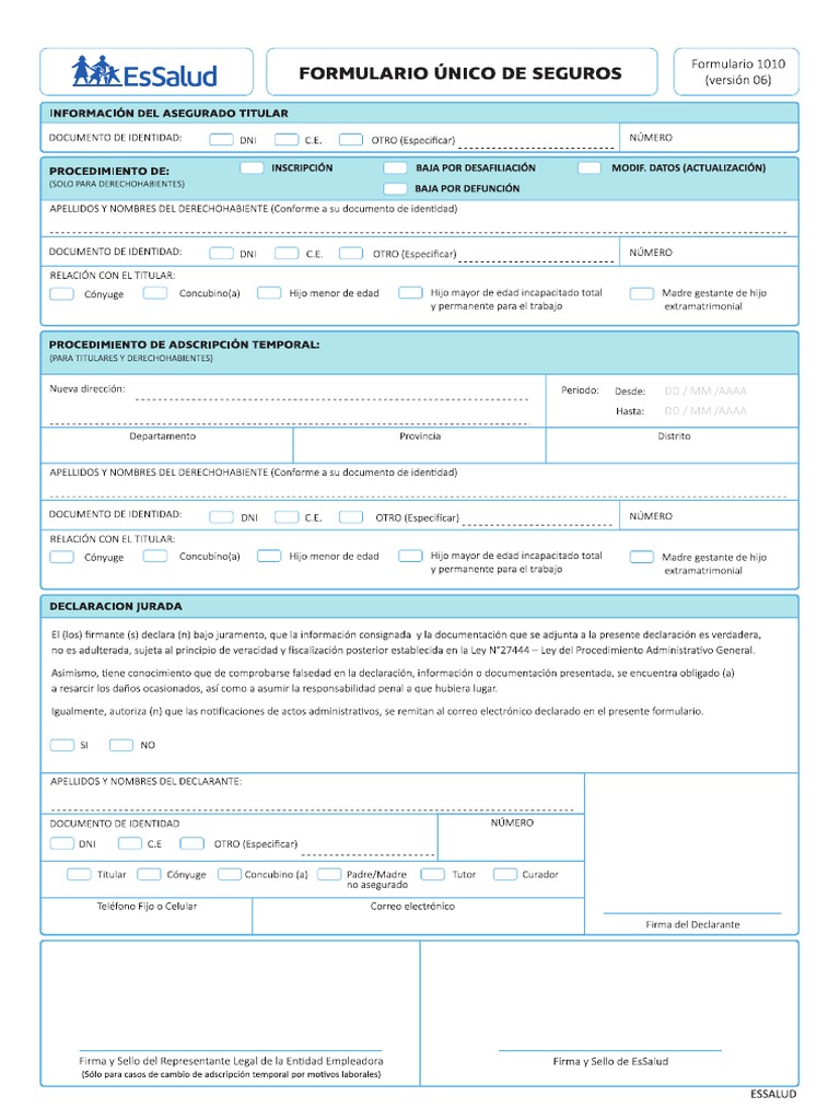 Formulario 1010 Version 06 PDF | PDF